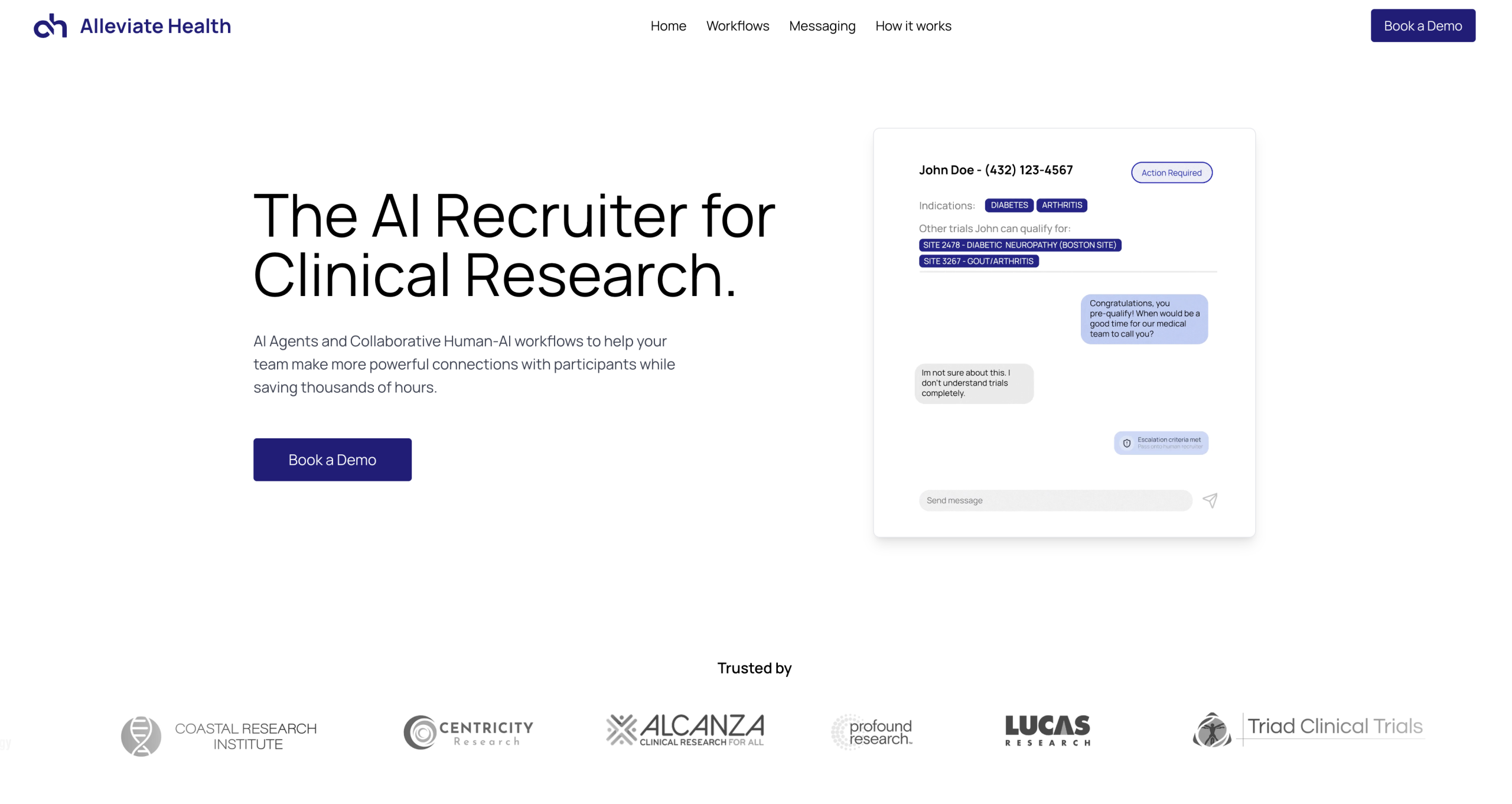 Alleviate: AI Recruiting for Clinical Research | ChatGate
