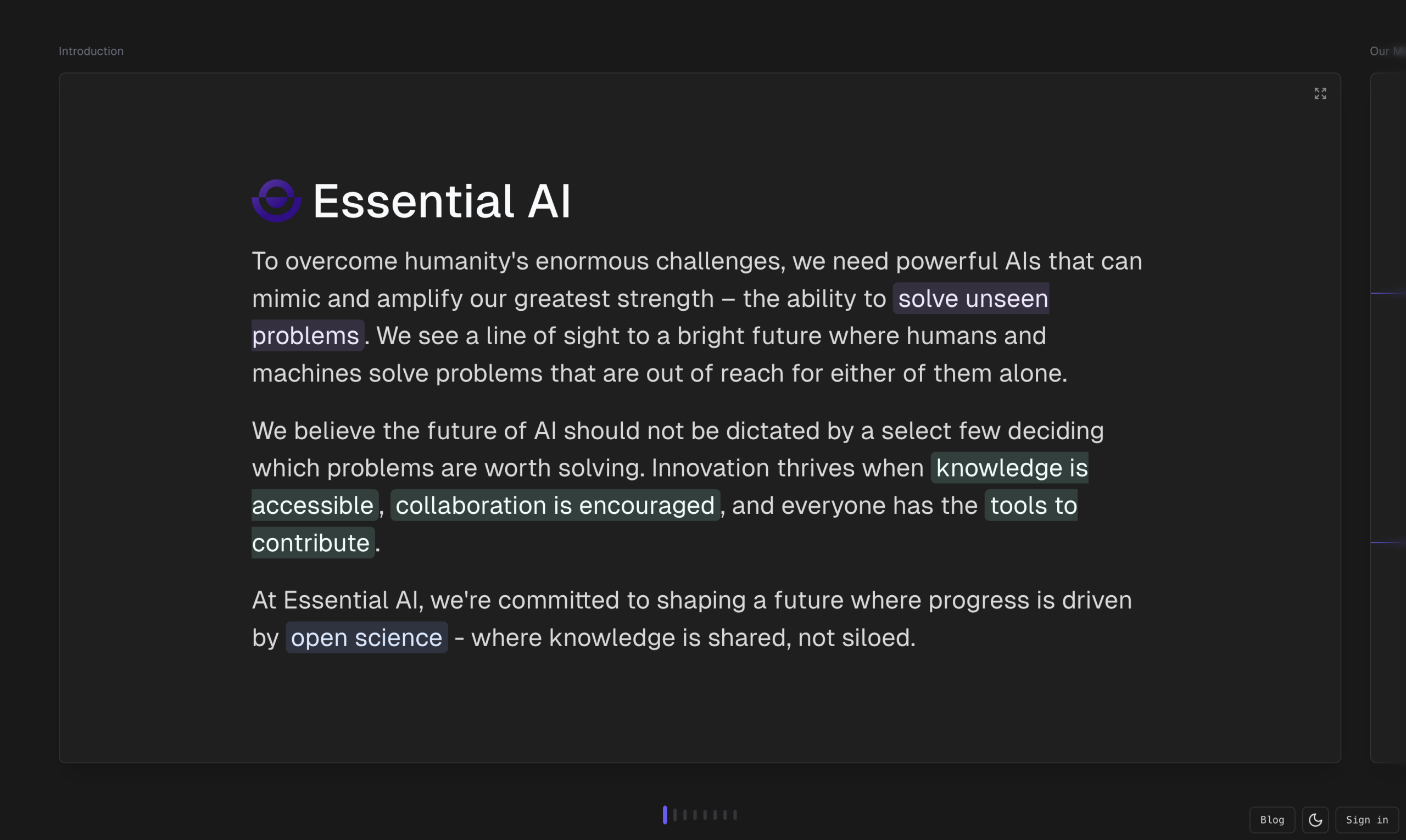 Essential AI: Empowering Open Science and Research