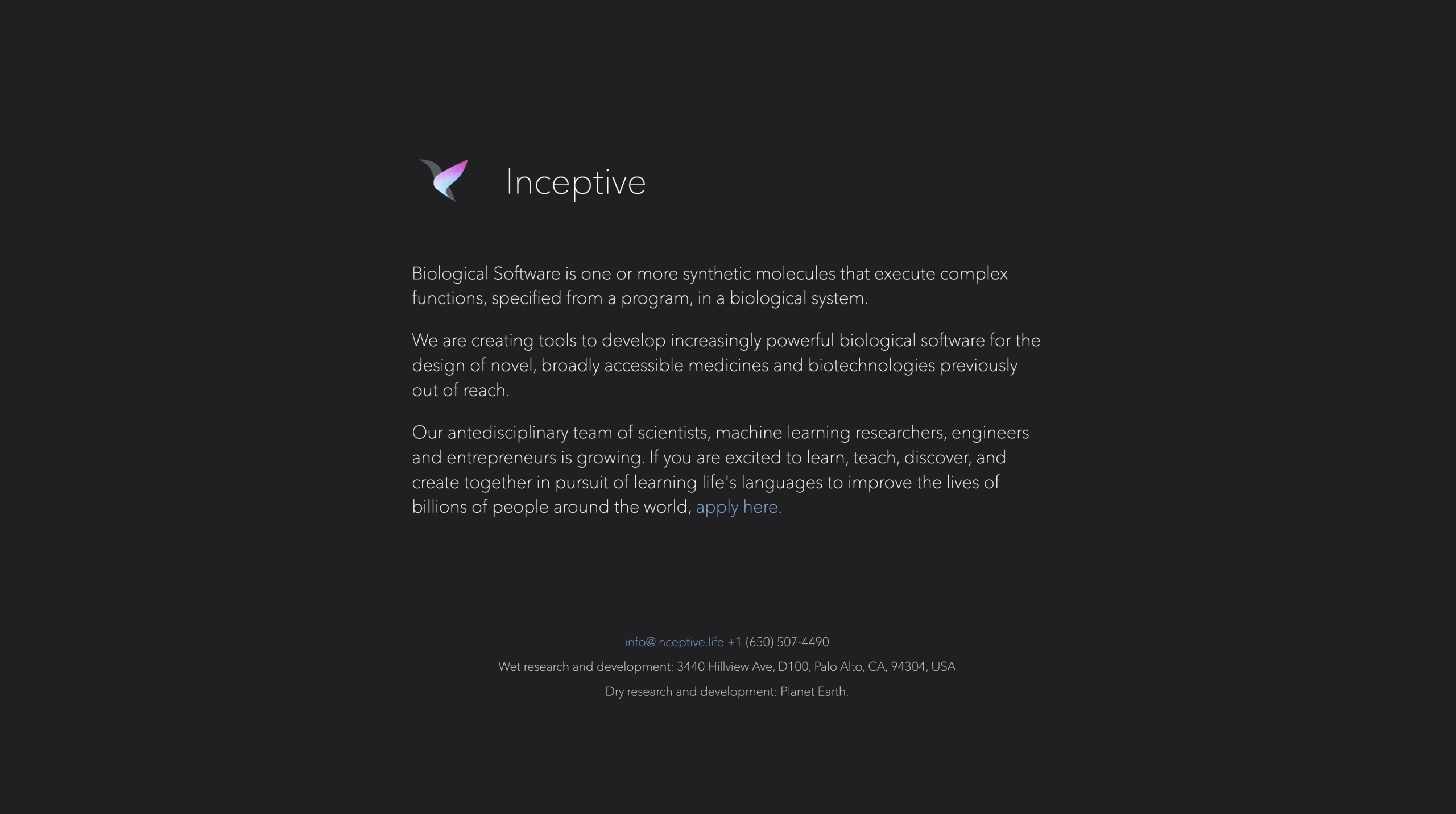 Inceptive: AI-designed biological software for medicines | ChatGate