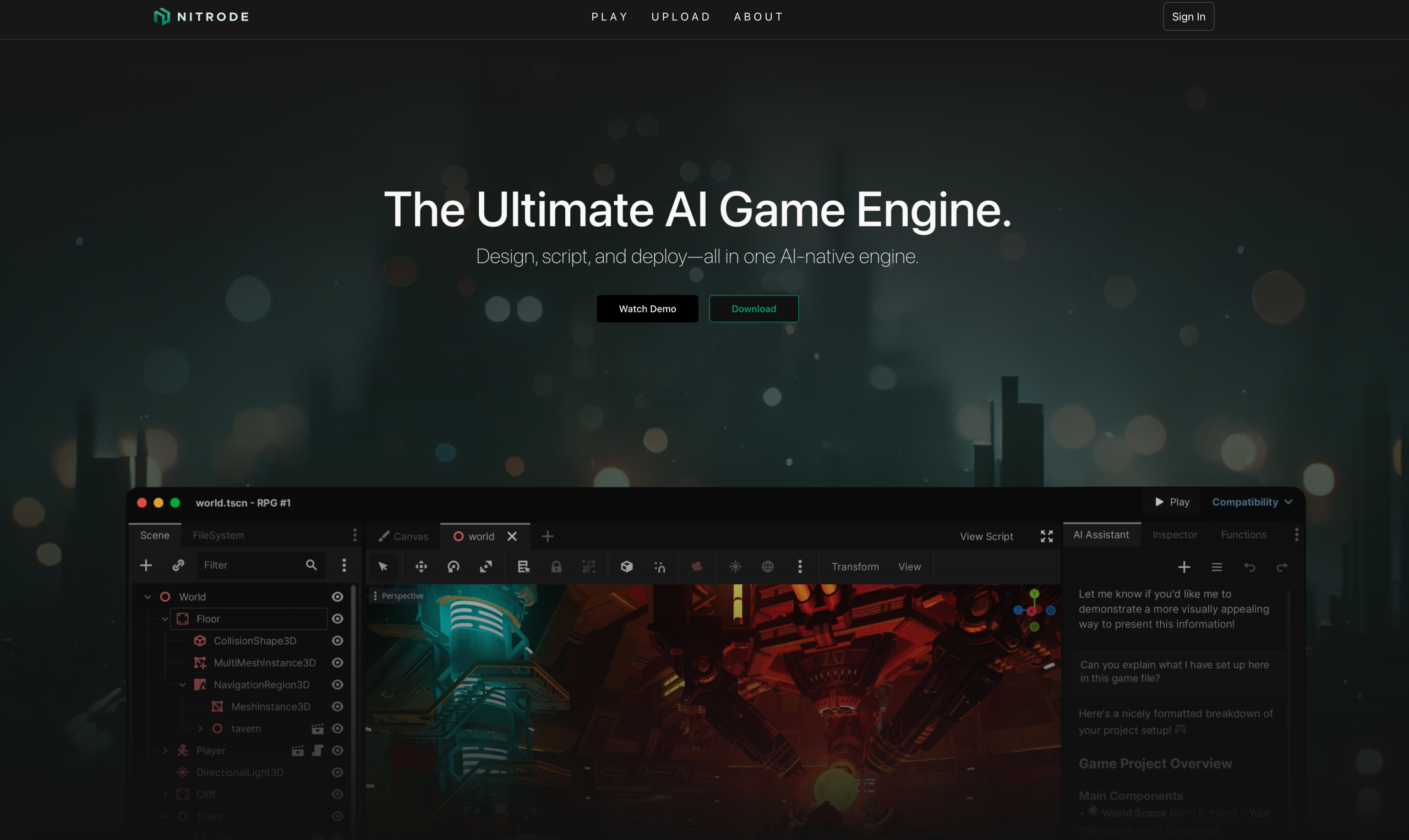 Nitrode: Redefining Game Development with the Ultimate AI Game Engine | ChatGate