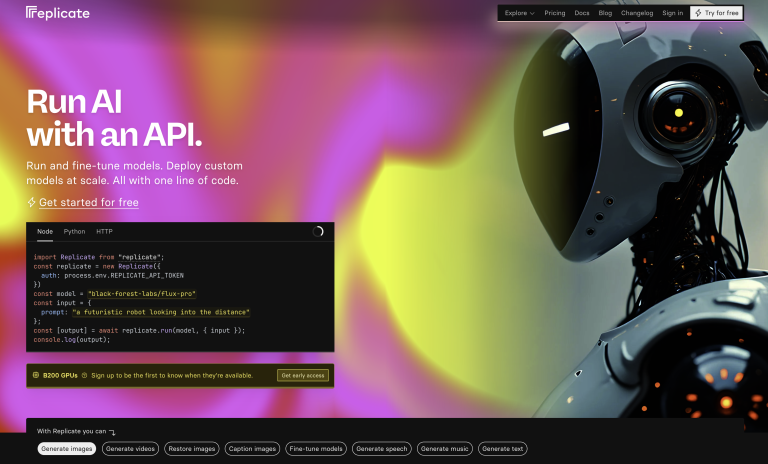 Replicate: The API Platform for Running and Scaling AI Models - ChatGate