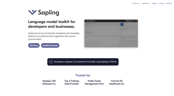 Sapling: Real-Time LLM Toolkit for Enterprise Communication | ChatGate