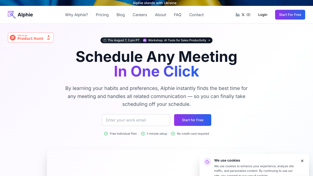 Alphie: AI Scheduling Assistant for 1-Click Meeting Booking | ChatGate