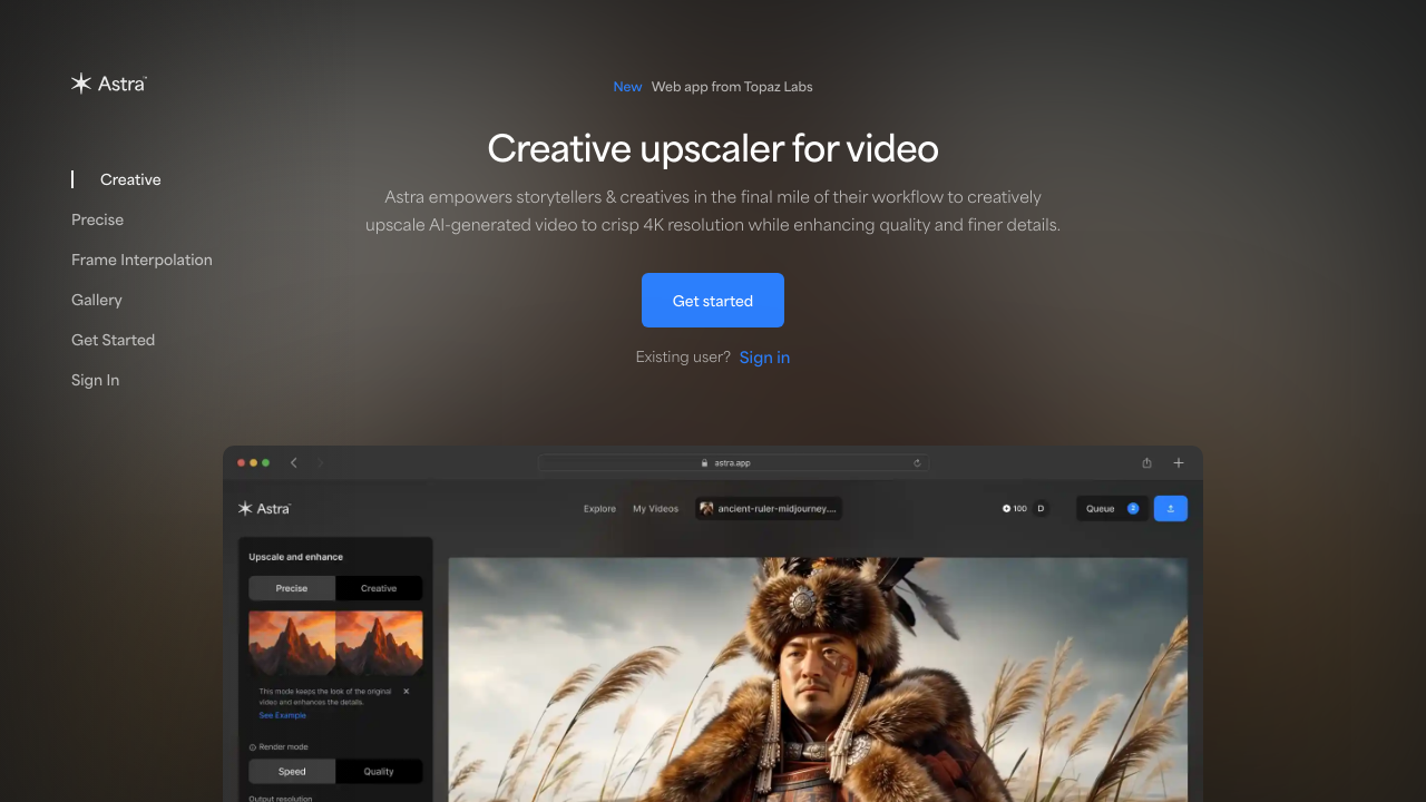 Astra: Creative 4K Video Upscaling and Slow Motion | ChatGate