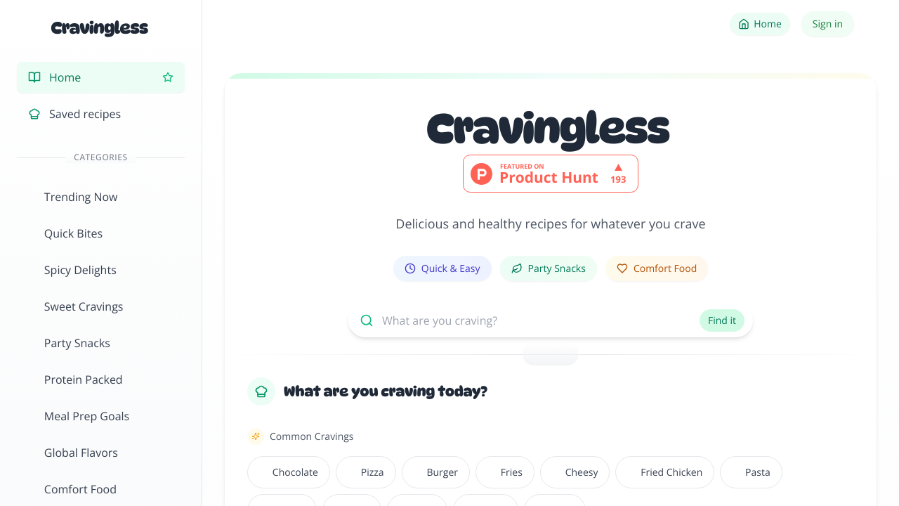 Cravingless: Healthy Recipe Discovery for Every Craving | ChatGate