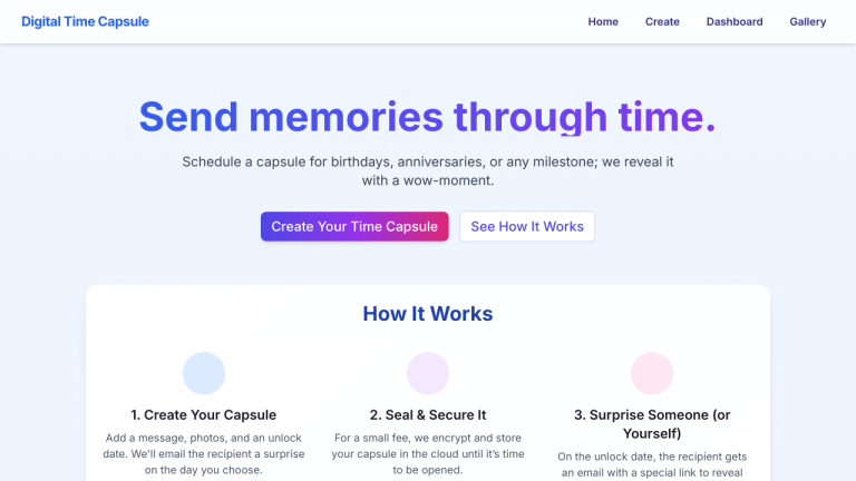 Digital Time Capsule: Send Messages to the Future with Encrypted ...