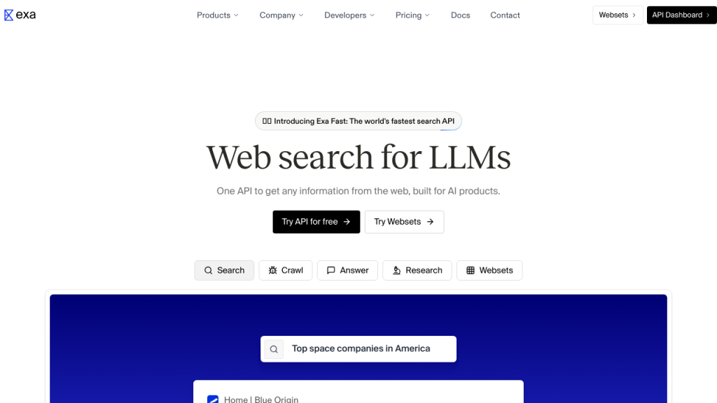 Exa: The AI-Optimized Web Search Engine for LLMs and Enterprise ...