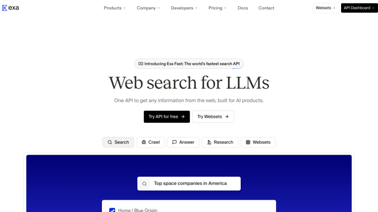 Exa The Ai Optimized Web Search Engine For Llms And Enterprise Applications