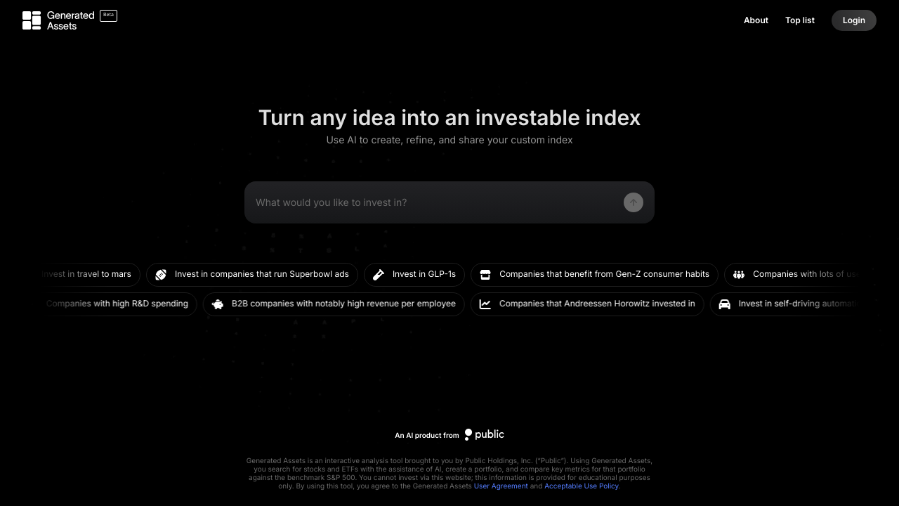 Generated Assets: Transform Any Idea Into a Custom Investable Index With AI | ChatGate