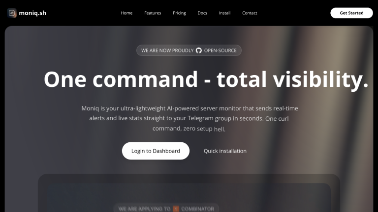Moniq.sh: One-Command, Telegram-First Server Monitoring | ChatGate