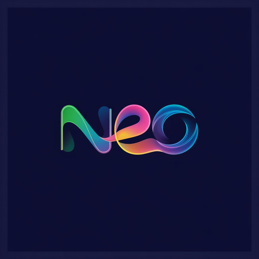 Neo Minimalist Logo: Modern Flowing Elements with Vibrant Neon-Like ...