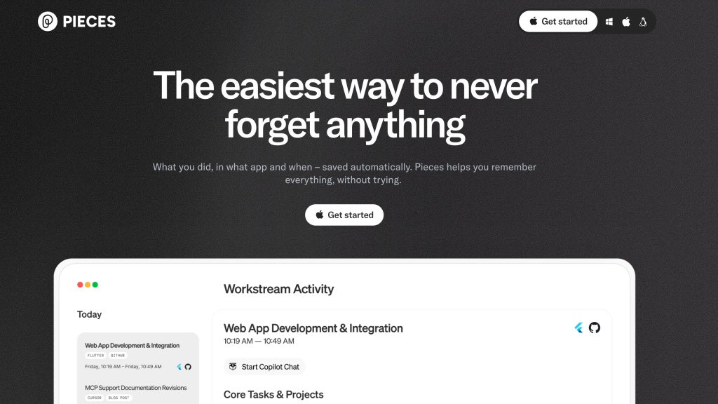 Pieces: OS-Level Memory That Instantly Recalls Your Work