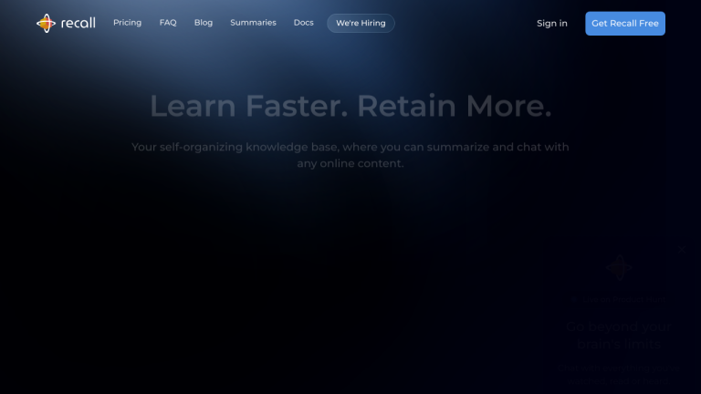 Recall: The AI-Powered Knowledge Base for Summarizing, Organizing, and ...