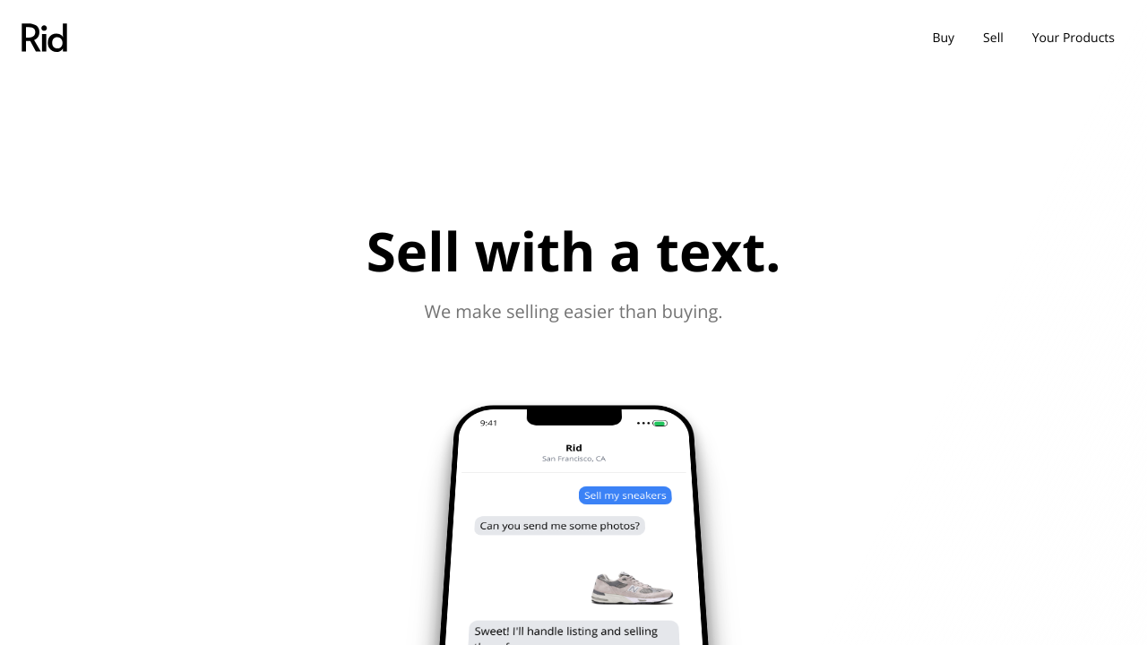 Rid: Sell anything with a text | ChatGate