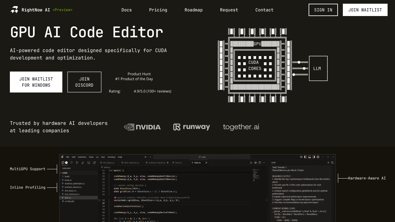 RightNow AI: The Definitive AI Code Editor for CUDA Development and GPU Optimization | ChatGate