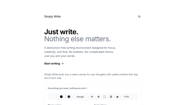 Simply Write: The Ultimate Distraction-Free Writing Tool | ChatGate