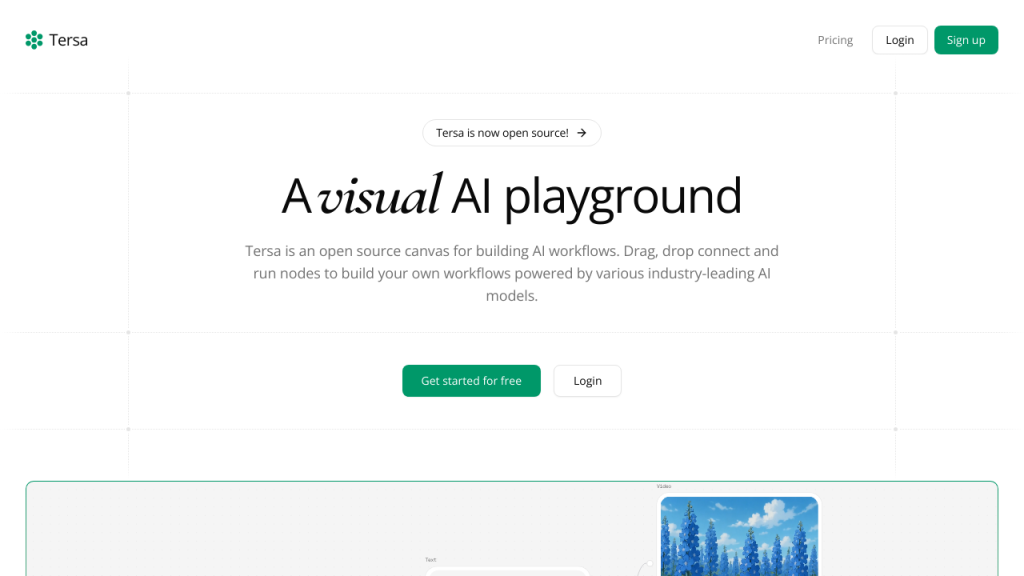 Tersa: An Open Source Visual AI Playground for Building Powerful Workflows