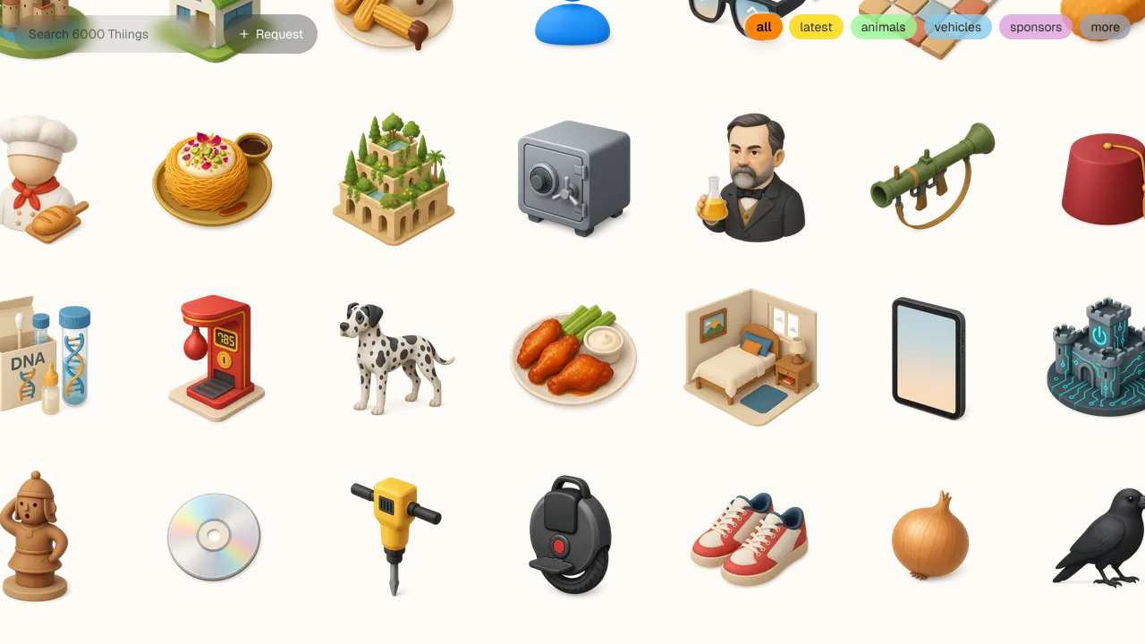 The Thiings Collection: A Comprehensive Resource for Free AI-Generated 3D Icons | ChatGate