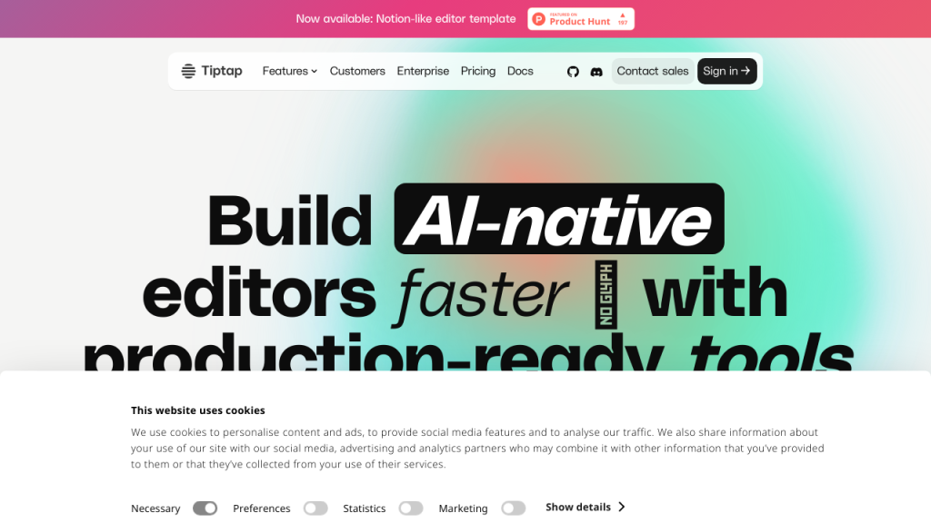 Tiptap: The Modular, AI-Native Editor Suite for Developers | ChatGate