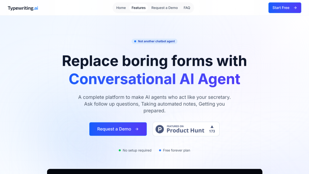 Typewriting.ai: Transforming Forms into Conversational AI Agents - ChatGate