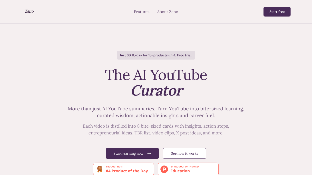 Zeno AI YouTube Summarizer: Transforming Video Learning with Actionable Insights - ChatGate