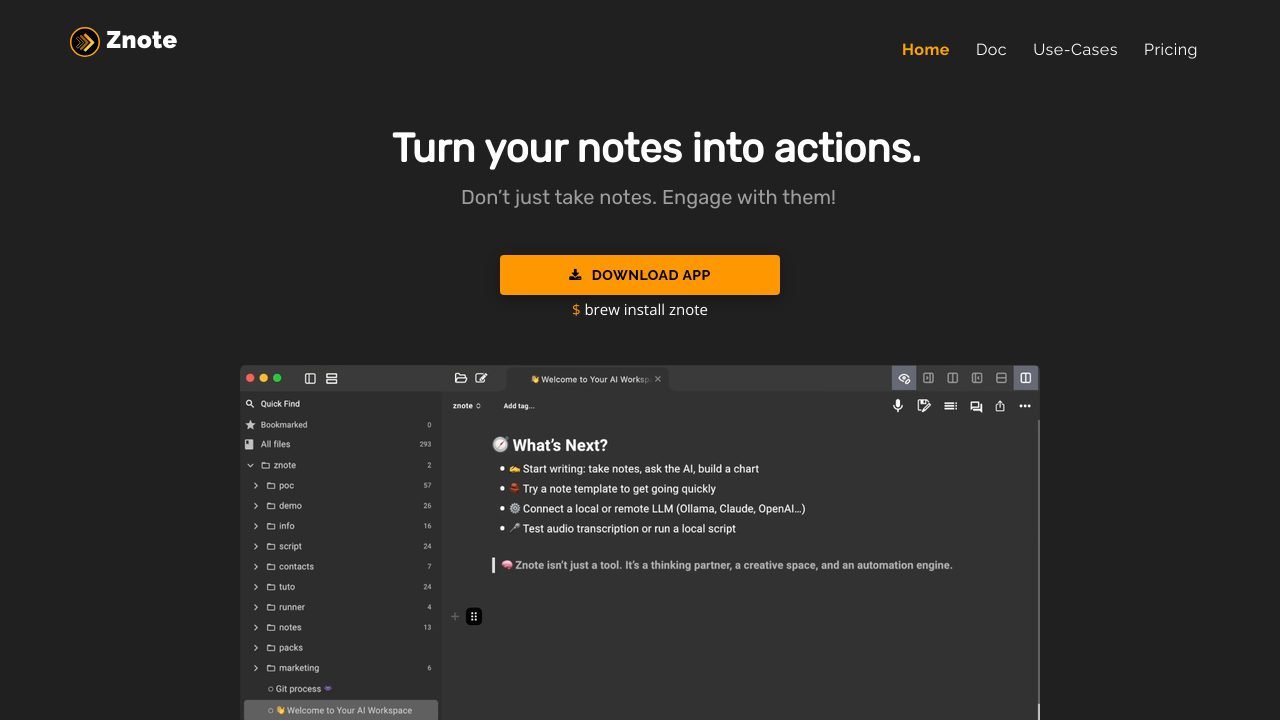 Znote: Turn Notes Into Actions With Local AI & Automations | ChatGate