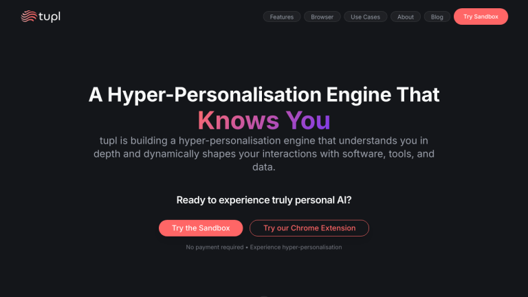 tupl: The Hyper-Personalisation Engine Transforming Intelligent Browsing