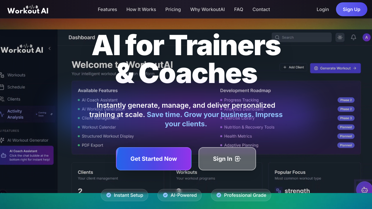 WorkoutAI: AI‑Powered Training Plans for Coaches | ChatGate