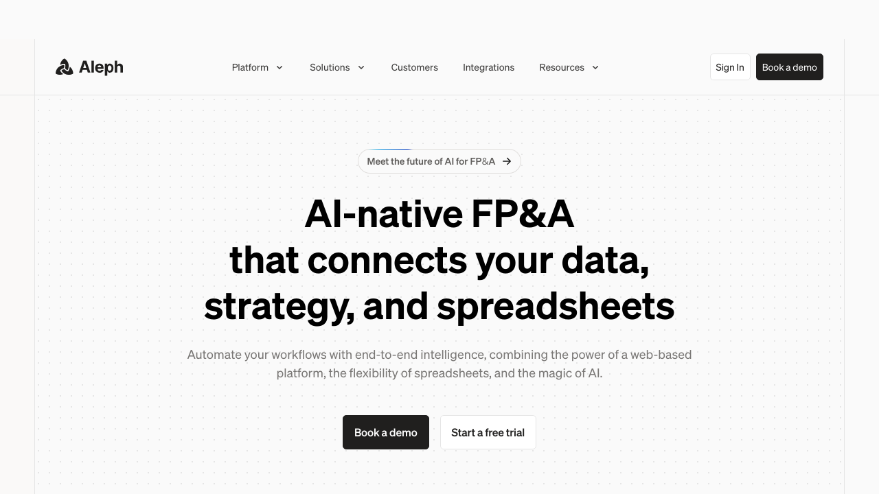 Aleph: AI-native FP&A that supercharges spreadsheets | ChatGate