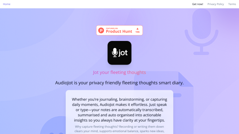 AudioJot: Privacy-first diary for fleeting thoughts | ChatGate