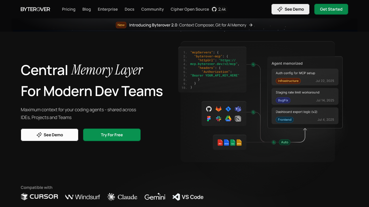 ByteRover: Central Memory Layer for Coding Agents - ChatGate