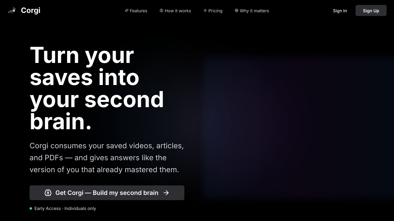 Corgi AI: Turn your saves into a second brain | ChatGate