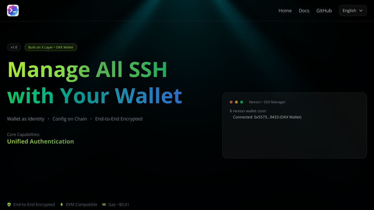 Nexion: Manage SSH with Your Crypto Wallet | ChatGate