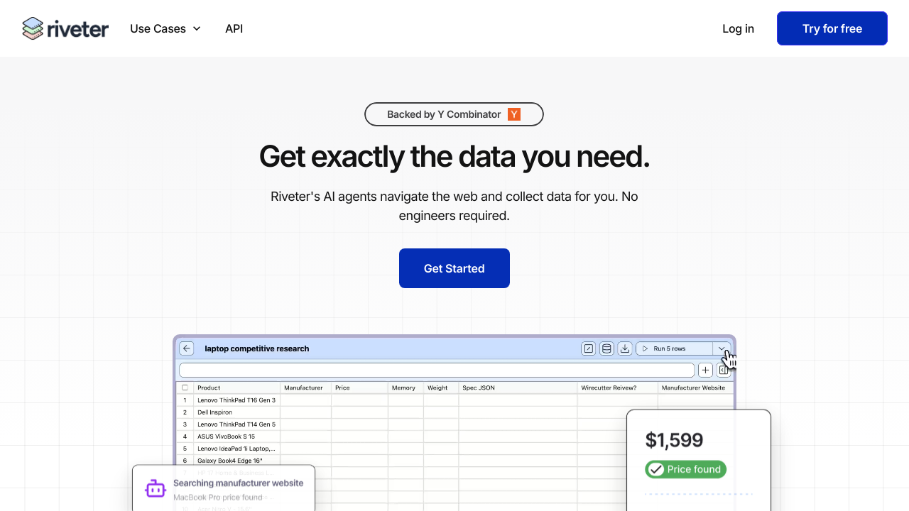 Riveter: AI Search Agents for Data Enrichment - ChatGate