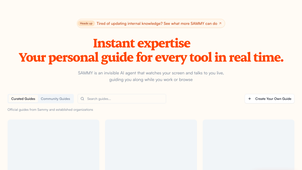 SAMMY: Real-Time Screen-Guide AI Agent | ChatGate