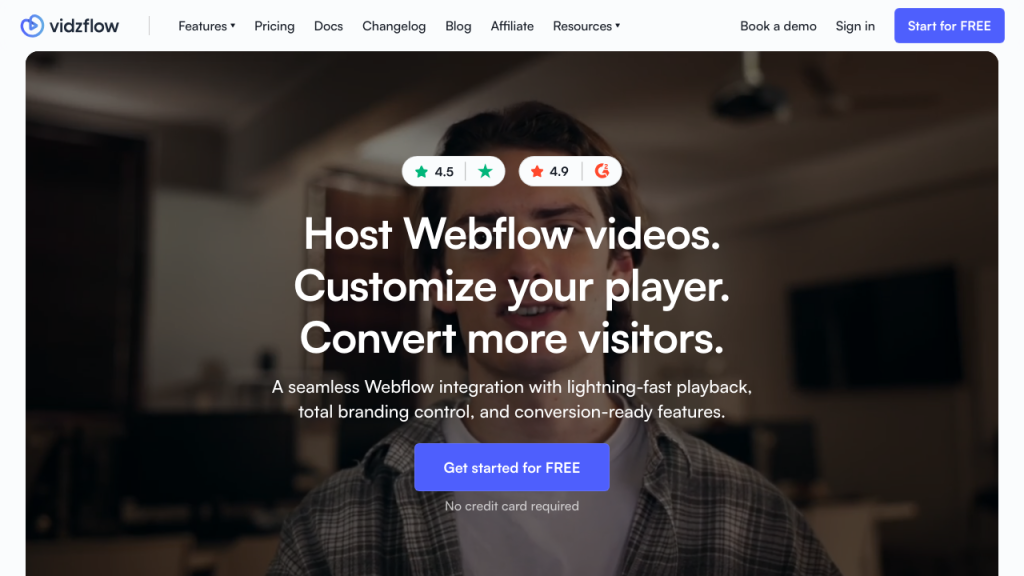 Vidzflow: Webflow video hosting and custom player | ChatGate