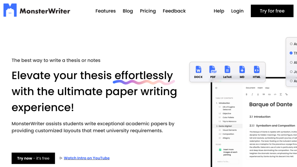 MonsterWriter: Thesis and Research Writing Made Easy | ChatGate