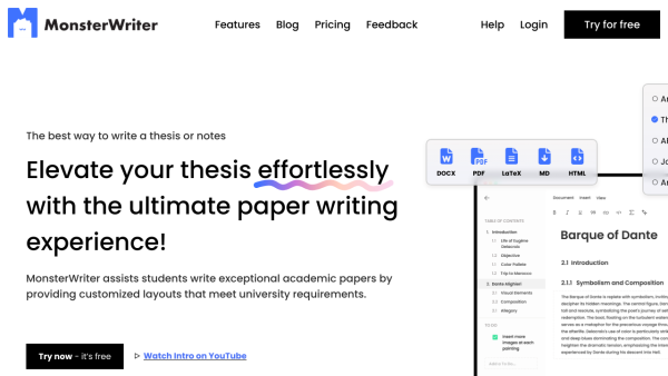 MonsterWriter: Thesis and Research Writing Made Easy | ChatGate