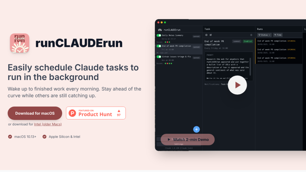 runCLAUDErun: Schedule Claude Code on macOS | ChatGate