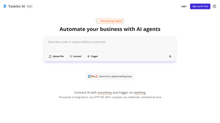 Tasklet: Natural-Language AI Automation for Teams | ChatGate