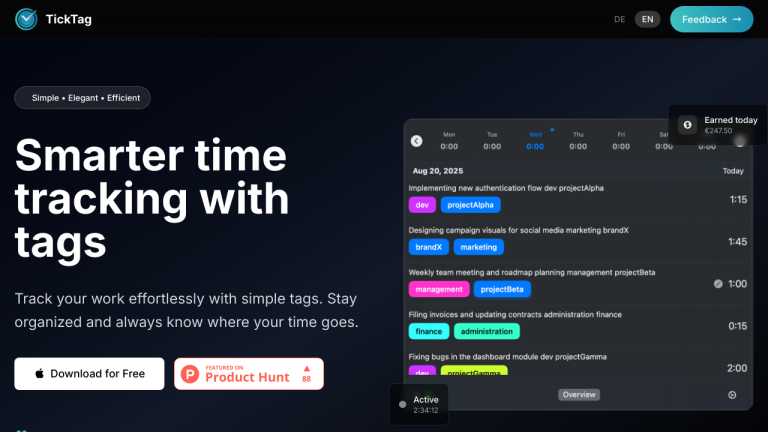 TickTag: Tag-based time tracking for macOS | ChatGate