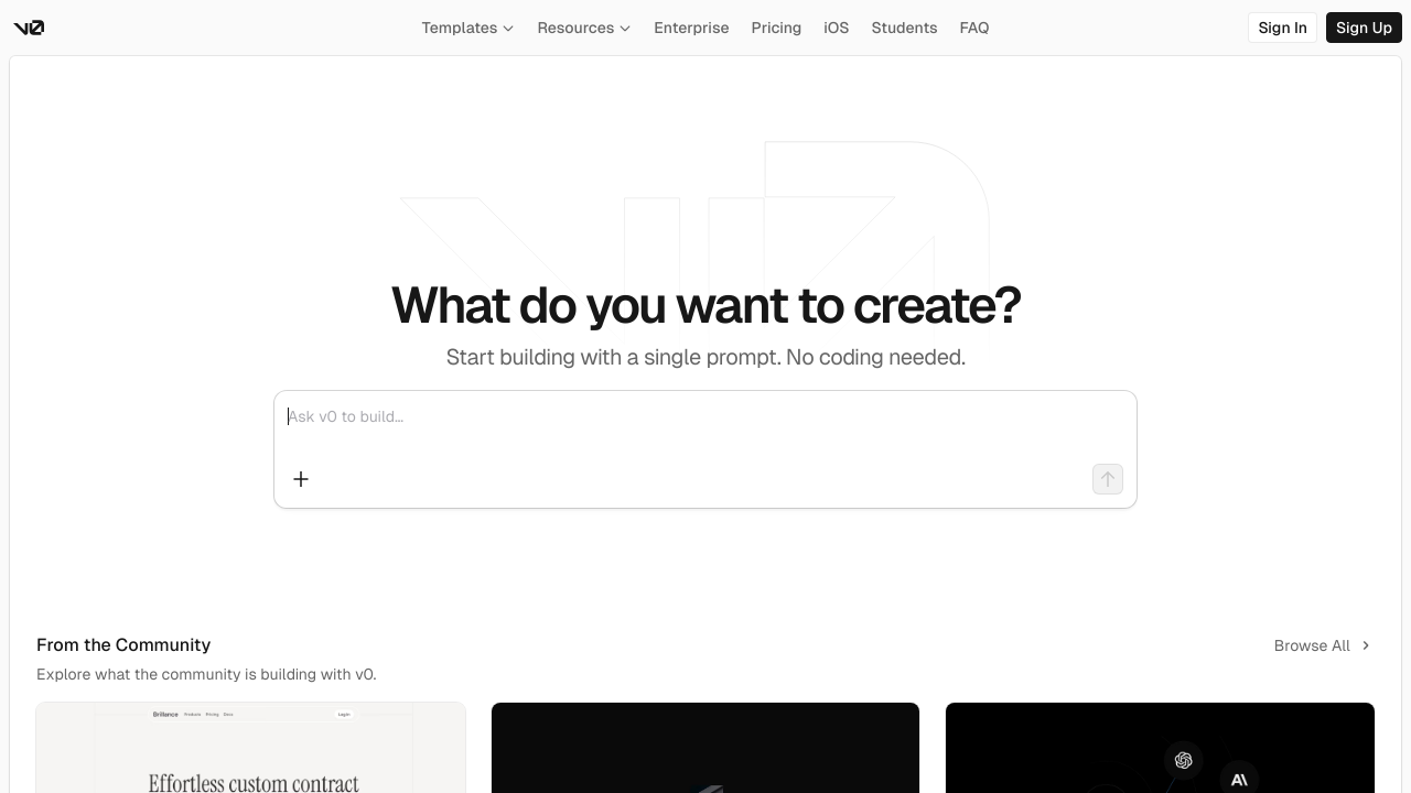 v0 by Vercel: Build Web Apps From a Single Prompt | ChatGate