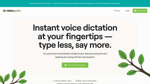 VoiceGecko: Instant Voice-to-Text for Desktop | ChatGate