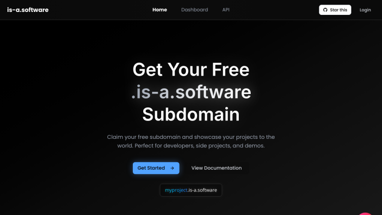 is-a.software: Free Subdomains for Developers | ChatGate