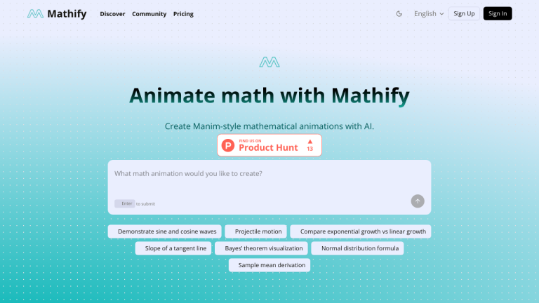 Mathify: AI-powered Manim animations and math visualizations | ChatGate