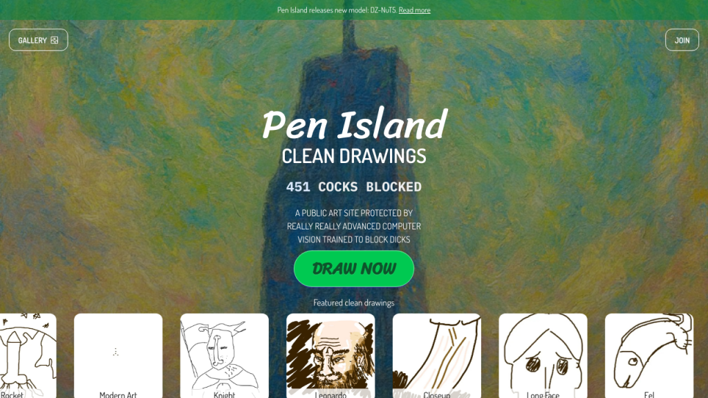 Pen Island: AI-Moderated Clean Drawing Community | ChatGate