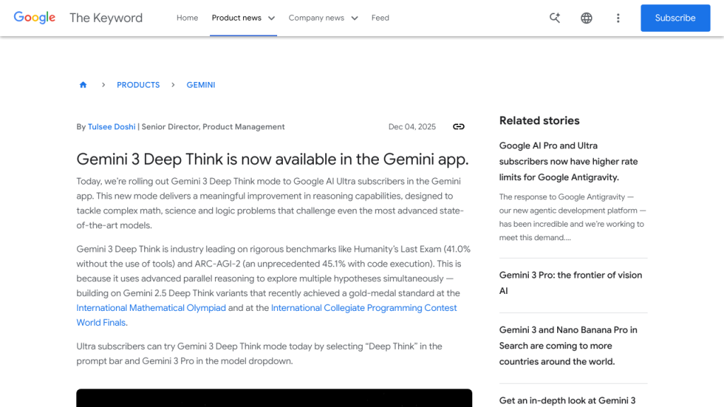 Gemini 3: Advanced parallel reasoning for complex problems | ChatGate