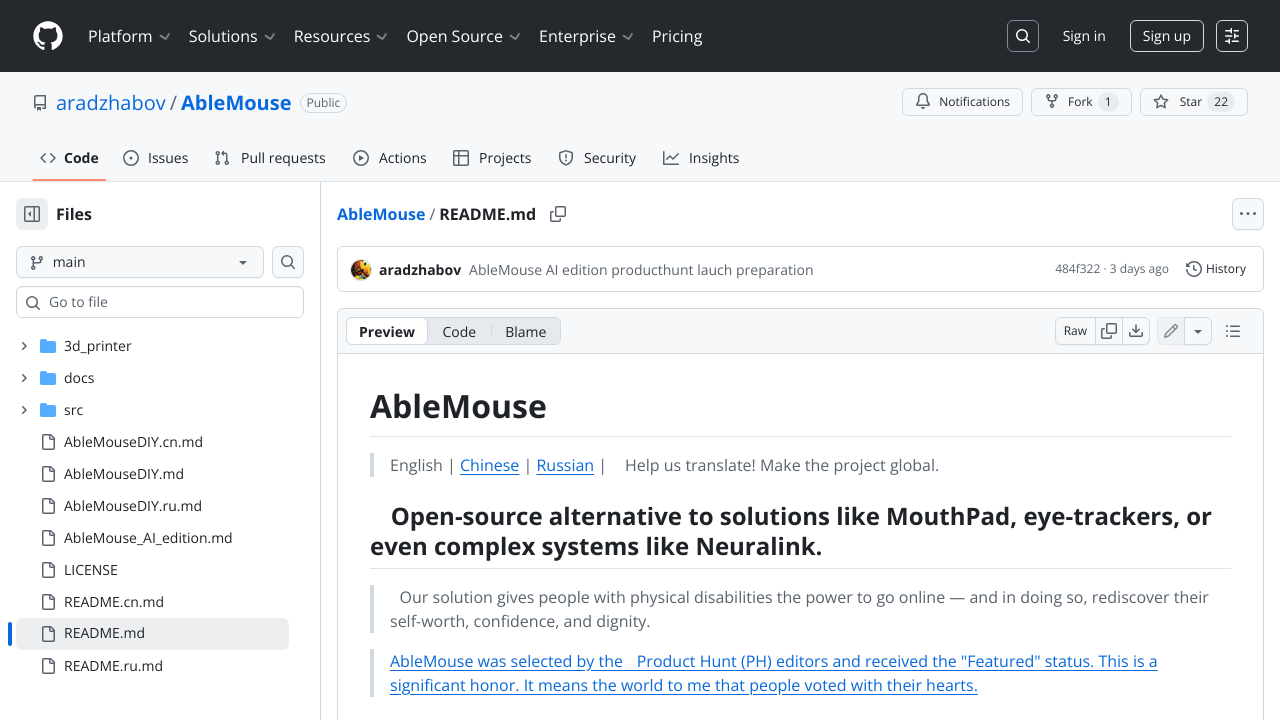 AbleMouse: Open-source assistive mouse control | ChatGate