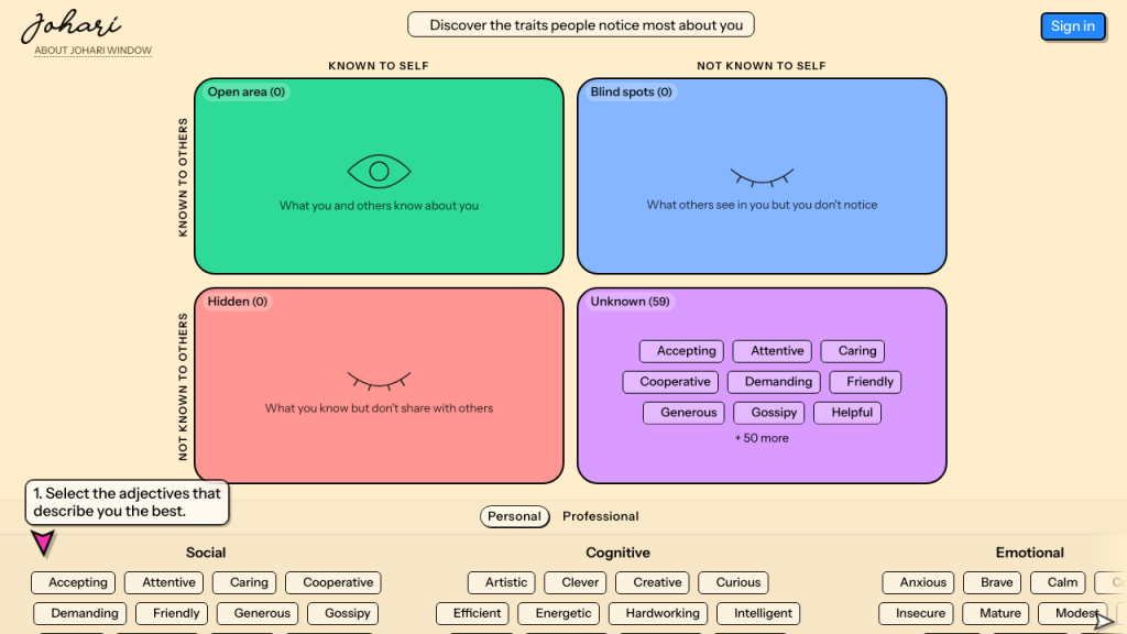 Johari: Online Johari Window for Self-Awareness | ChatGate