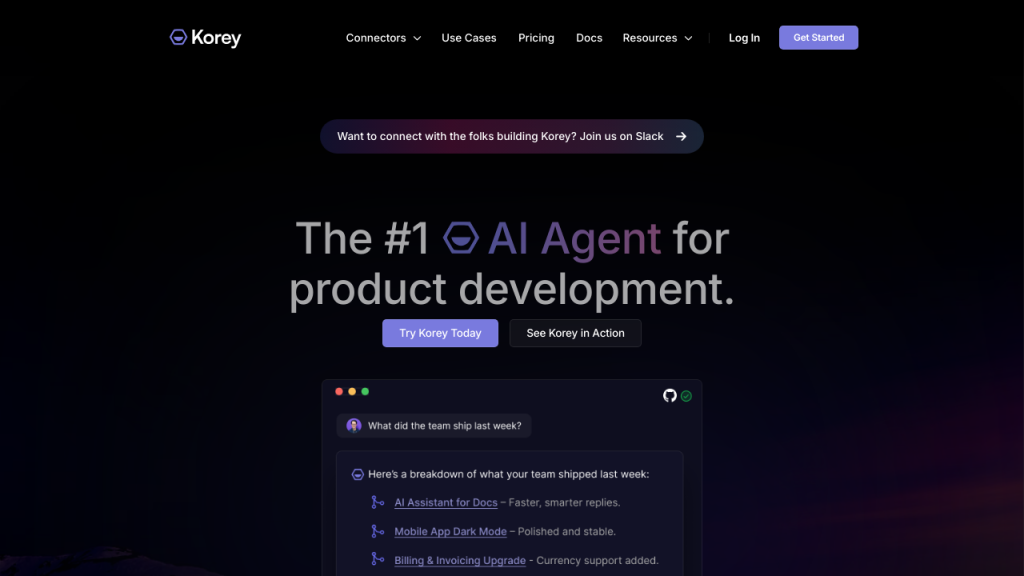 Korey: AI agent for product development | ChatGate